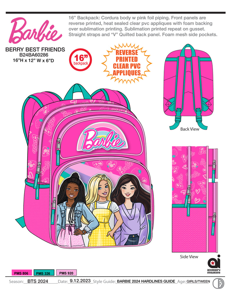 Barbie- Berry Best Friends 16-Inch Backpack – Shop Toyz N Fun