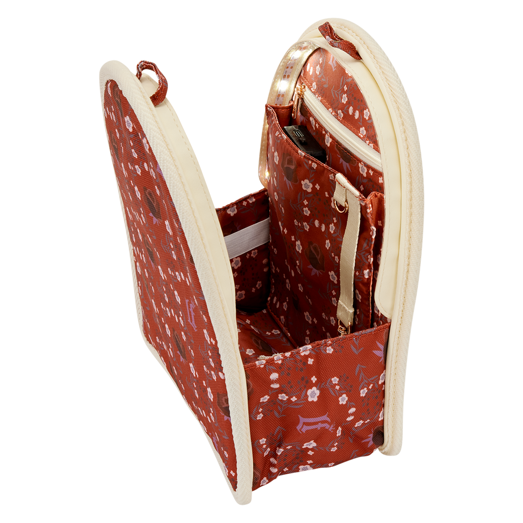 Loungefly Cream & Red Floral Light-Up Mini Backpack Bag Organizer Inse ...